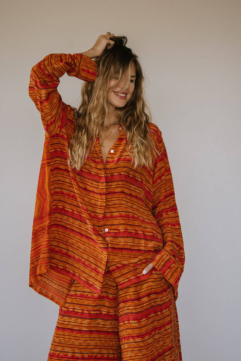 Open Back Boyfriend Shirt - Raven – Sun Child